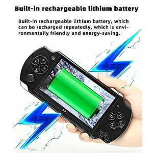 JXD Handheld Game Console 4.3 inch 8GB Built in 2000 Games for Multiple Simulators X6 Retro Video Game Console Mp3/4/Ebook TV Out Mini Hand Portable Game Player Device Holiday (Black)