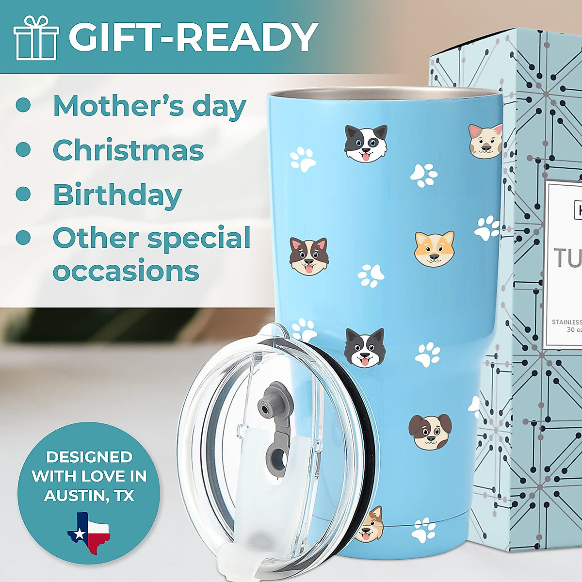 Dog Mom Tumbler 30oz, Dog Mom Gifts For Women, Dog Lovers Gifts For Women, Gifts For Dog Lovers Women Unique, Best Dog Mom Mugs For Women, Happy Mothers Day Dog Mom Mothers Day Gifts