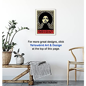 African American Wall Art & Decor - Black Culture - Power to The People - Black Art - Black Pride Poster - Black Lives Matter Sign - Gifts for African American Women, Men, Girl, Boy - Classroom Decor