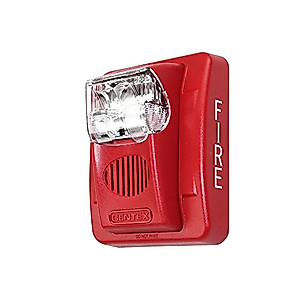 Gentex GEC3-24WR 24VDC Selectable Candela Low Profile Evacuation Horn & Strobe - Red Faceplate