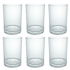 AOYITE 12 oz Clear Drinking Cups, Unbreakable Highball Glasses set of 6, Reusable Stackable Water Tumblers, BPA Free Dishwasher Safe