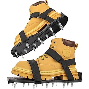 FIETODK Epoxy Floor Spiked Shoes Fully Assembled Gunite Spiked Shoes with 3/4" Short Spikes for Garage Floor Epoxy, Overlays, Cover Installation,1 Pair (Black)