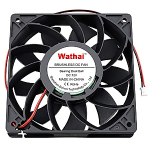Wathai 120mm x 25mm 12V High Pressure CFM Fan Dual Ball High Speed DC Brushless Cooling Fan