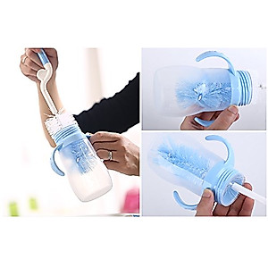 Honbay Bottle Brush Cleaner Kit with Teat Cleaner and Straw Brushes 360 Degree Rotating 5 PCS Within One Set Comes in Different Size selections - Random Color