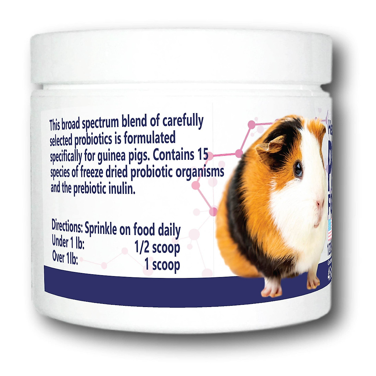 Equa Holistics HealthyGut Probiotics for Guinea Pigs Dietary Supplement, All-Natural Digestive System Formula (120 Servings)