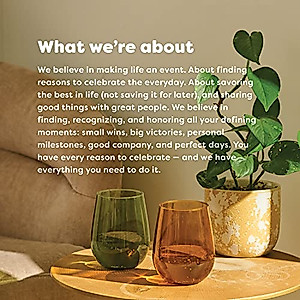 TOSSWARE RESERVE 16oz Stemless Wine - Color Series SET OF 4, Premium Quality, Tritan Dishwasher Safe & Heat Resistant Unbreakable Plastic Drinking Glasses