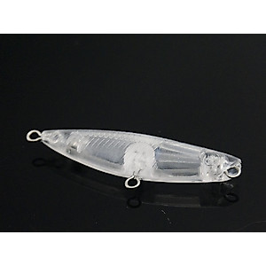 10PCS Unpainted Lure Blanks 1.46g 4.8cm with 4mm Free Fishing Eye Crankbait Baits Simulation Blank Body Clear Hard Baits Trout Salmon Minnow Lure Popper Lures Topwater Freshwater 4mm 8257