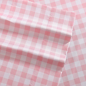 Eddie Bauer Kids - Twin Sheets, Stain Resistant Kids Bedding, Ideal for Toddler Bedding Set (Poppy Plaid Pink, Twin)