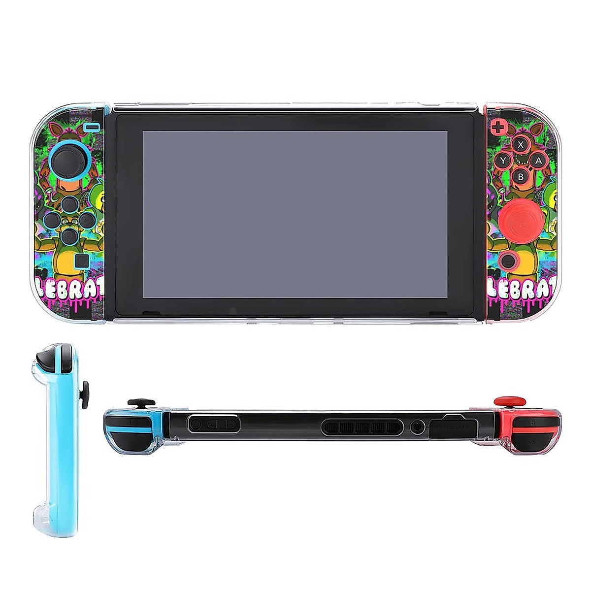 ZHENGJC Celebrate Fnaf Protective Case for Switch, Cartoons Anime Cute Case Hard Shell Dockable Protective Case Cover for Switch and JoyCon Controllerr for Nintendo Switch