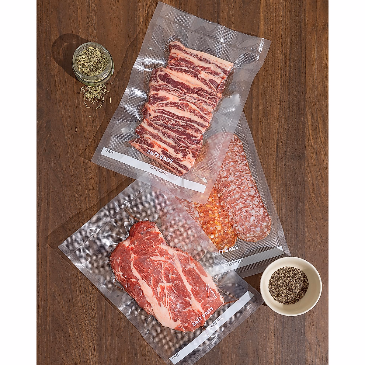 24/7 Bags- 100 Count, Gallon 11"x16" Vacuum Seal Precut Bags, Zero BPA, Heavy Duty, Freezer Safe, Compatible with All Vacuum Seal Machines for Sous Vide, Meal Prep