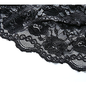 Women Lingerie Sheer Lace Mini Babydoll Teddy Sexy Bodysuit Backless Sleepwear (XXXL, Black)