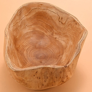 HANFAIRS Household Fruit Bowl Wooden Dish Fruit Plate Wood Carving Fruit Plate Wood 20-24 Cm