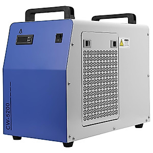 Towallmark Industrial Water Chiller CW5200, 6L Capacity 0.9hp 2.6gpm Water Cooling System for 60W 70W 80W 90W 100W 120W 130W 150W CO2 Laser Engraving & Cutting Machines, Cools 5200 BTU/Hour