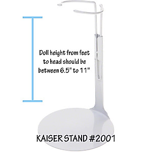 Kaiser Doll Stand 2001 - White Doll Stand for 6 1/2" to 10" Dolls and Action Figures (Best for 8" dolls)