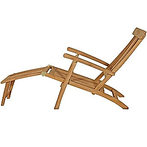 Seven Seas Teak Siesta Key Outdoor Patio Steamer Chair, Made from Solid Teak Wood