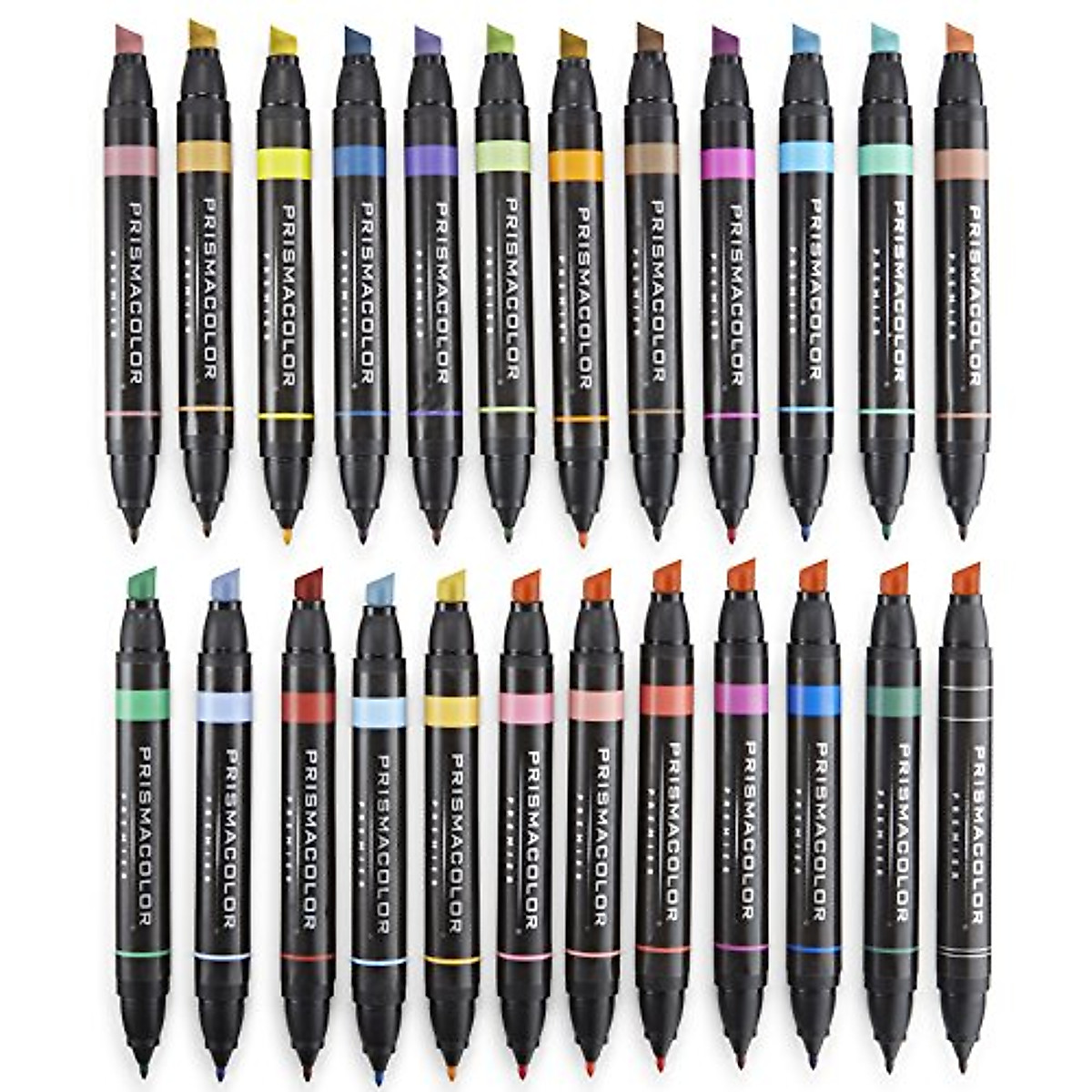 Prismacolor 97 Premier Double-Ended Art Markers, Fine and Chisel Tip, 24-Count with Carrying Case