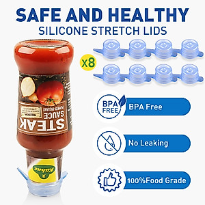Extra Small Silicone Stretch Lids 1.2 Inch Reusable Silicone Jar Cover to Fit 1.2 Inch to 1.5 Inch Blue 8 pcs