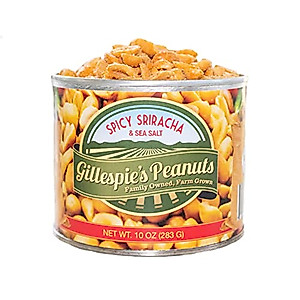 Spicy Sriracha 10oz cans Gillespie's Peanuts grown on our family farm! (3 Cans)