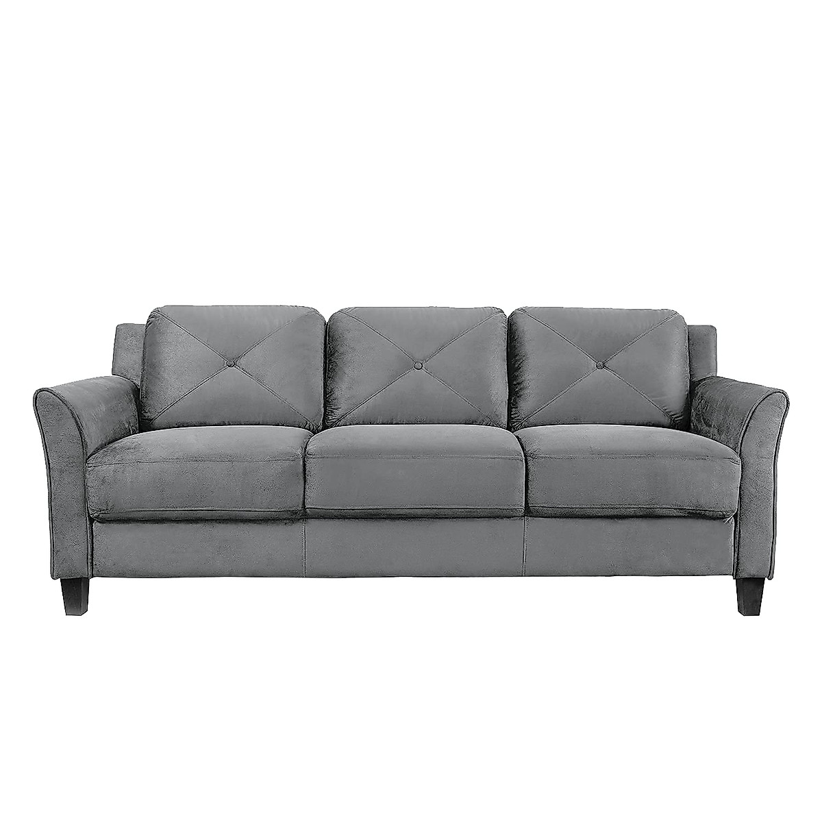 Lifestyle Solutions Collection Grayson Micro-Fabric Sofas, 80.3" x 32" x 32.68", Dark Grey