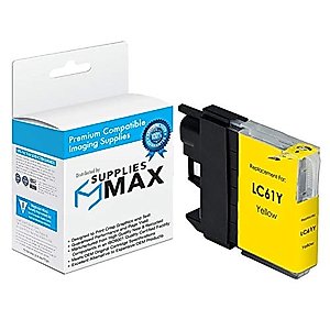 SuppliesMAX Compatible Replacement for Brother DCP-165/375/585/MFC-250/495/MFC-5490/6890/J220/J630C Yellow Inkjet (375 Page Yield) (LC-61Y)