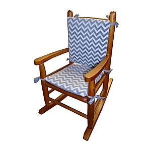 Baby Doll Bedding Minky Chevron Junior Rocking Chair Pad, Grey