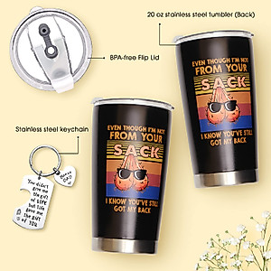 365fury Bonus Dad Gifts - Step Dad Gifts From Daughter, Son, Kids - 20 Oz Tumbler & Keychain Funny Stepdad Gifts - Christmas Father Day, Birthday Gifts For Stepdad - Best Bonus Dad Travel Coffee Mug