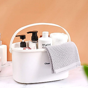 Cabilock 1pc Bath Basket Shampoo Tote Basket Wet Cloth Container Shower Storage Bin Portable Shampooer Bath Tote Fruit Containers Shower Basket Underwear Laundry Basket Pp Child White