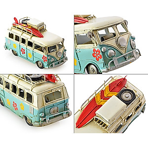 Camper Van Model 6.3 Inches Retro Classic Camper Van T1 Style Metal Beach Bus Vehicle Home Decor - Ideal Birthday Surprise for Boyfriend - Blue