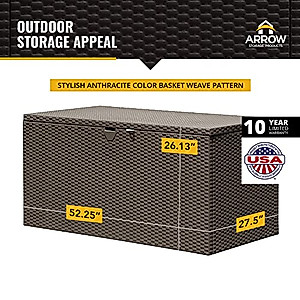 Arrow 4' x 2' x 2' Spacemaker Espresso 134 Gallon Hot-Dipped Galvanized Steel Storage Deck Box