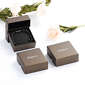 shajwo Cylinder Urn Bracelet for Ashes for Women Men Cremation Jewelry Memorial Keepsake Adjustable Lava Bracelet,Balck