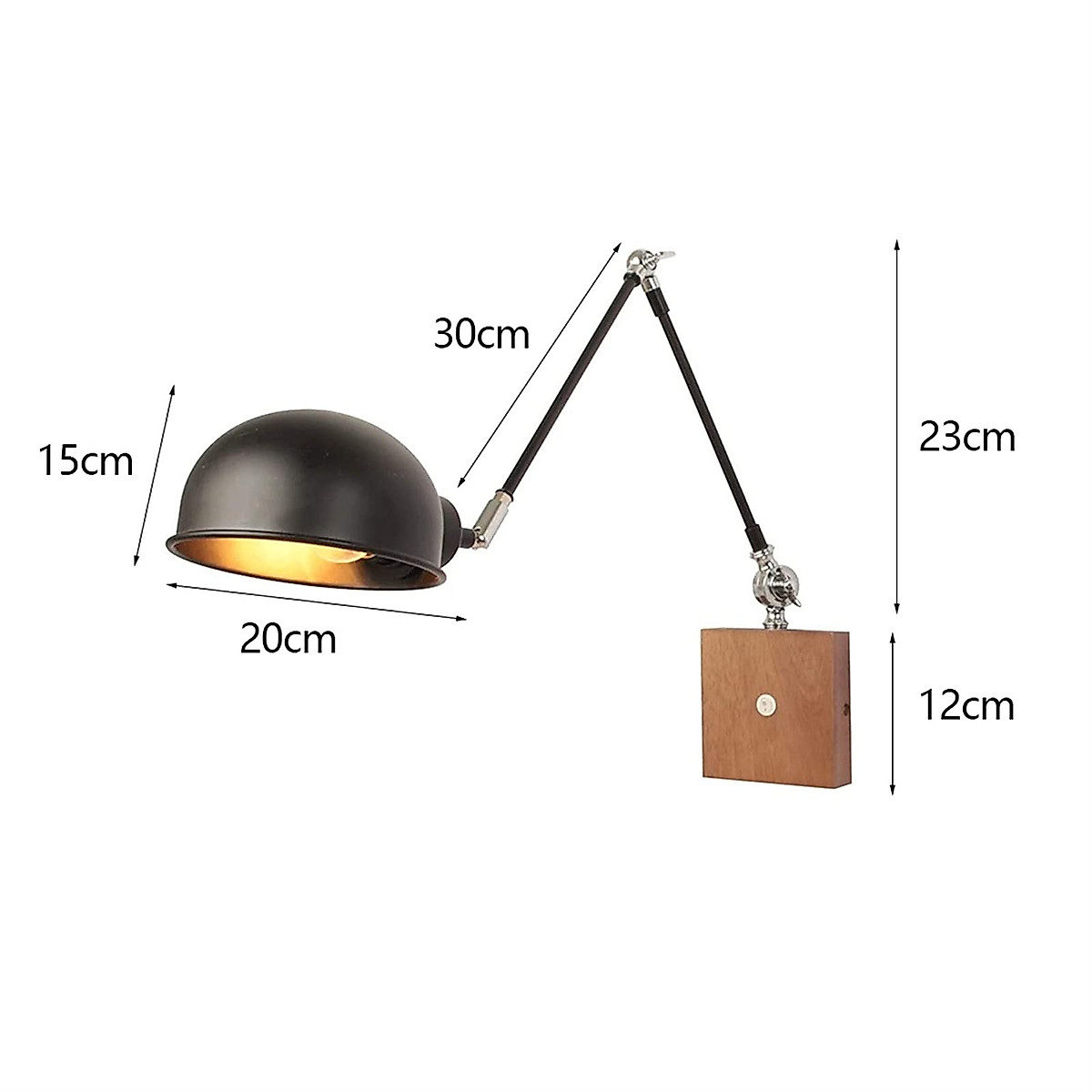 CONXEN Bedroom Wall Lights, Wall Sconces, Industrial Swing Arm Wall Lamp Wall Sconce Lighting Wall Light Fixtures Plug in Cord with On Off Switch Base Compatible with Indoor and Bedroom