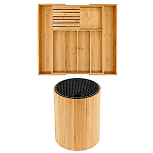 VaeFae Bamboo Knife Organizer, Kitchen Knife Storage