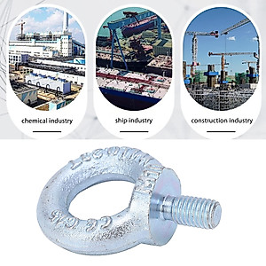 Lifting Ring Eye Bolt, Durable Anti Rust Q235 Steel Clear Thread Machinery Shoulder Eye Bolt 5PCS for Construction for Auto(M10)