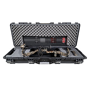 Plano Field Locker Element 44" Bow Case, Black with Gray Accents, Wheeled Archery Case Storage, Airline Approved, Waterproof Dri-Loc Seal