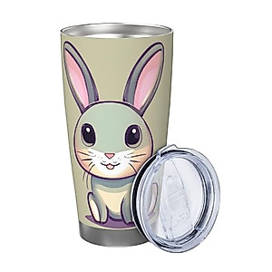WXZYFP Car cup (single silver rim), can use a straw or drink directly, easy to use.Cute little bunny