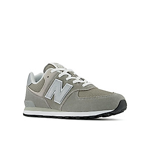 New Balance Boy's Kids 574 V1 70s Racing Lace-up Sneaker, Grey/White, 11 Wide Little