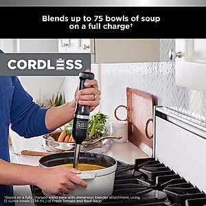 BLACK+DECKER Kitchen Wand Cordless Immersion Blender, Hand Blender with Charging Dock, Black (BCKM1011K10)