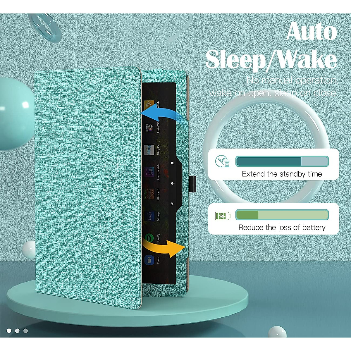 TiMOVO Case for All-New Kindle Fire HD 10 & Fire HD 10 Plus Tablet (10.1", 11th Generation, 2021 Release), Vertical Horizontal Stand Cover with Auto Wake/Sleep, Card Slot, Hand Strap, Green