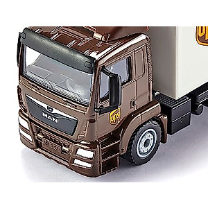 Man Tractor Truck Brown with Box Body and Tail Lift UPS 1/50 Diecast Model by Siku SK1997