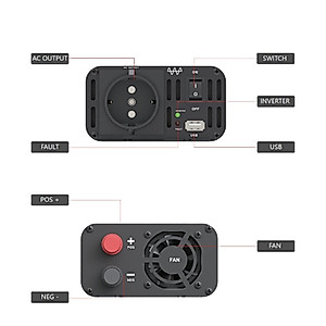 Solar inverters 300W 12V 24V 48V to 100V 110V 120V 220V 230V 240V 300Watts 50HZ 60HZ DC to AC Pure Sine Wave Power Inverter ( Color : 50HZ , Size : 48V_240V )