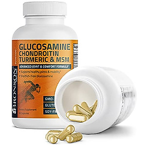 Bronson Glucosamine Chondroitin Turmeric & MSM Advanced Joint & Cartilage Formula, Supports Healthy Joints, Mobility & Cartilage - Non-GMO, 90 Capsules
