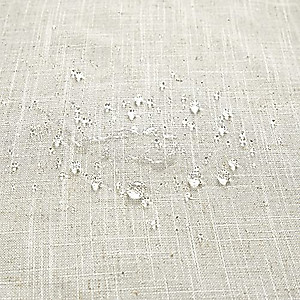 KOUFALL Linen Shower Curtain,Boho Farmhouse Shower Curtains for Bathroom,Bath Decor Natural Cloth Cotton Look Polyester Waterproof Fabric Shower Curtain Liner with Hooks Sets,Cream Ivory,72 x 72 Inch