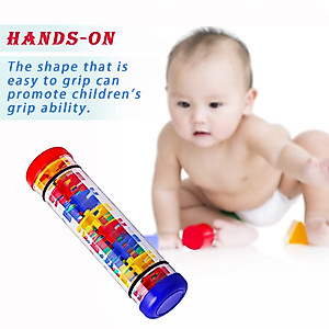 2 Pack Rainmaker Toy, Beaded Raindrops Rainmaker, Rainmaker Stick, Developmental Sensory Shaker, Musical Instrument for Babies,Toddlers and Kids