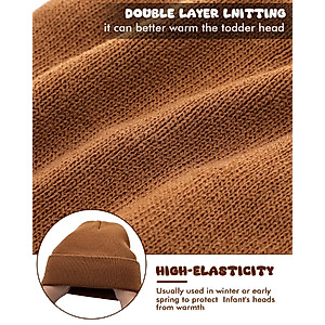 Liitrsh Pack of 6 Winter Baby Beanies Soft Warm Newborn Toddler Infant Cute Knit Baby Hats for Boys Girls Kids(for 1-3 Years Old)
