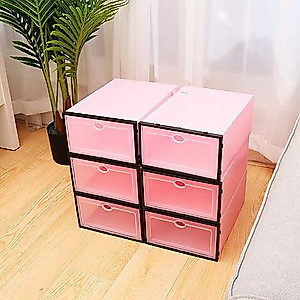 Zerodeko 6pcs Box Shoe Cabinet for Entryway Shoe Display Case Closet Shoe Holder Entryway Shoe Cabinet Clear Shoe Organizer Sneaker Storage Bins Men and Women Multifunction Showcase