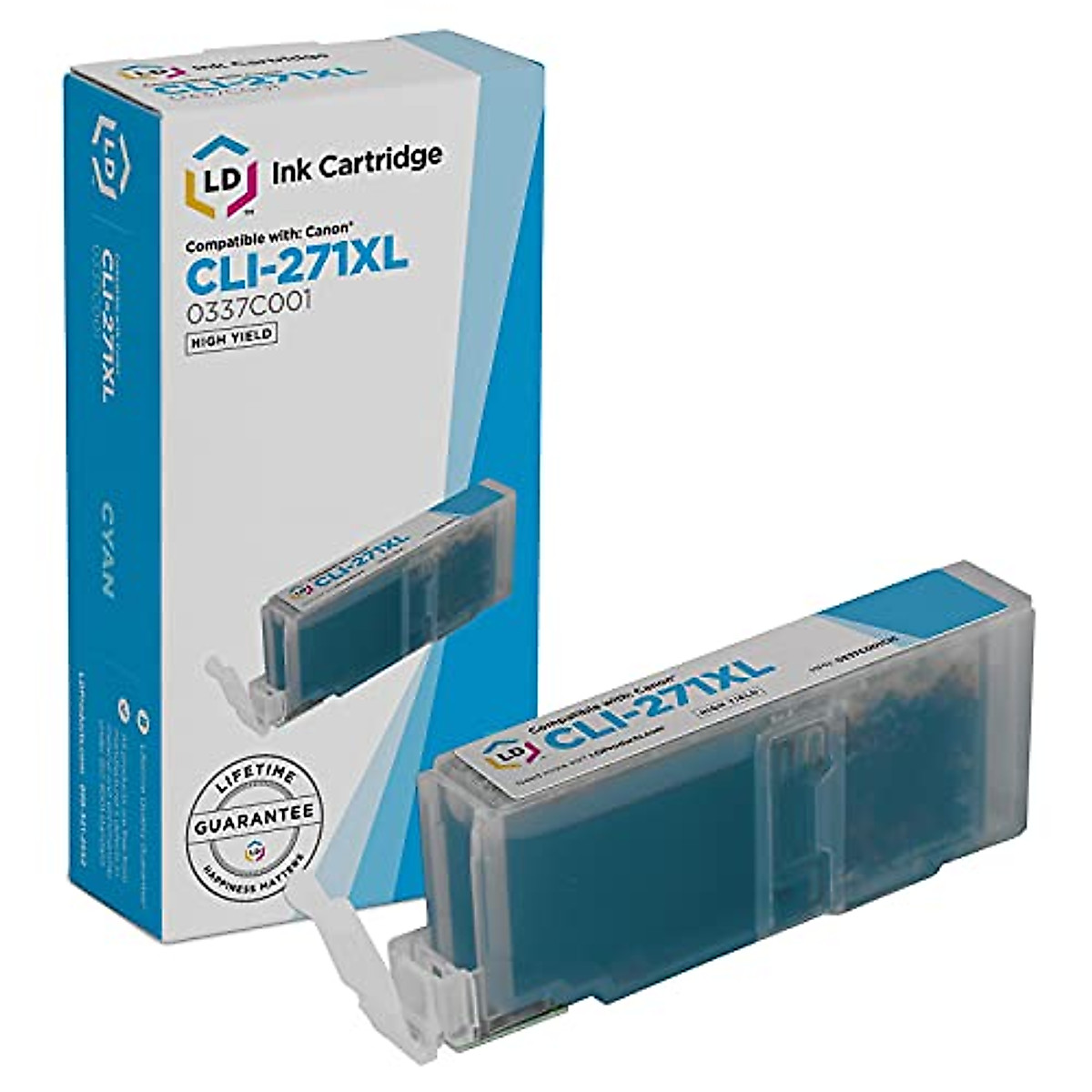 LD Compatible Ink Cartridge Replacement for Canon CLI-271XL 0337C001 High Yield (Cyan)
