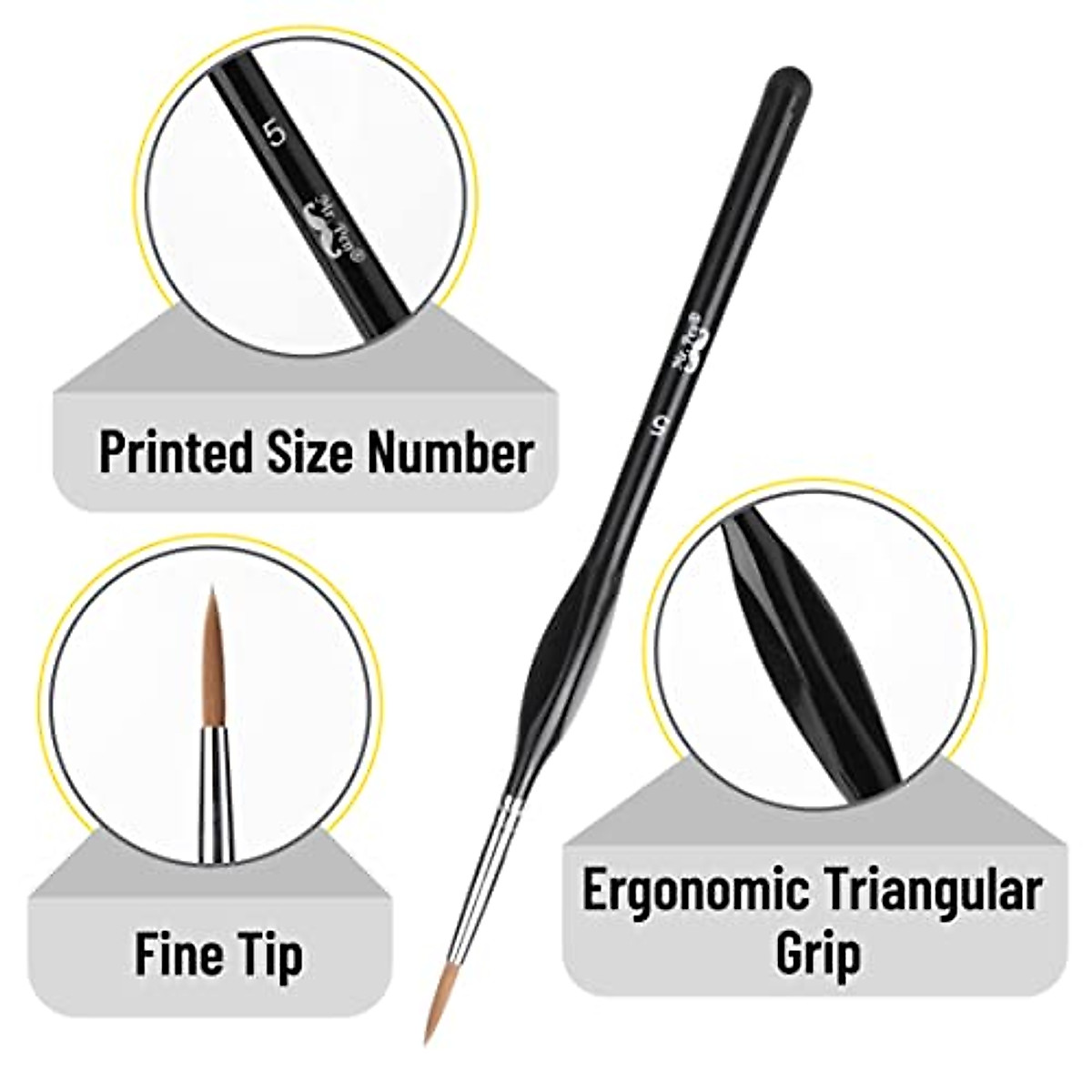 Mr. Pen- Miniature Paint Brushes, 9 Pcs, Detail Paint Brush Set, Fine Paint Brush, Fine Detail Paint Brush Set, Detail Paint Brushes, Model Paint Brushes, Detail Brush Set, Mini Paint Brushes