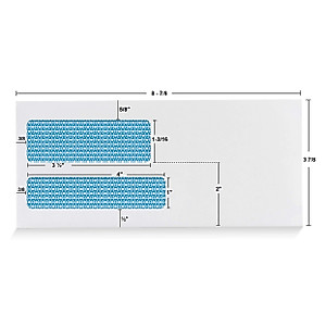 500#9 FLIP & SEAL Double Window Security Envelopes - for Invoices, Statements & Documents, Self-Sealing Adhesive Seal, Security Tinted, Size 3-7/8 x 8-7/8-24 LB - 500 Count (30109)