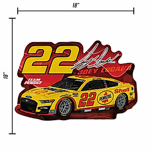 Rico Industries NASCAR Joey Logano #22 Shape Cut Pennant - Home and Living Room Décor - Soft Felt EZ to Hang, 18x0.10x18