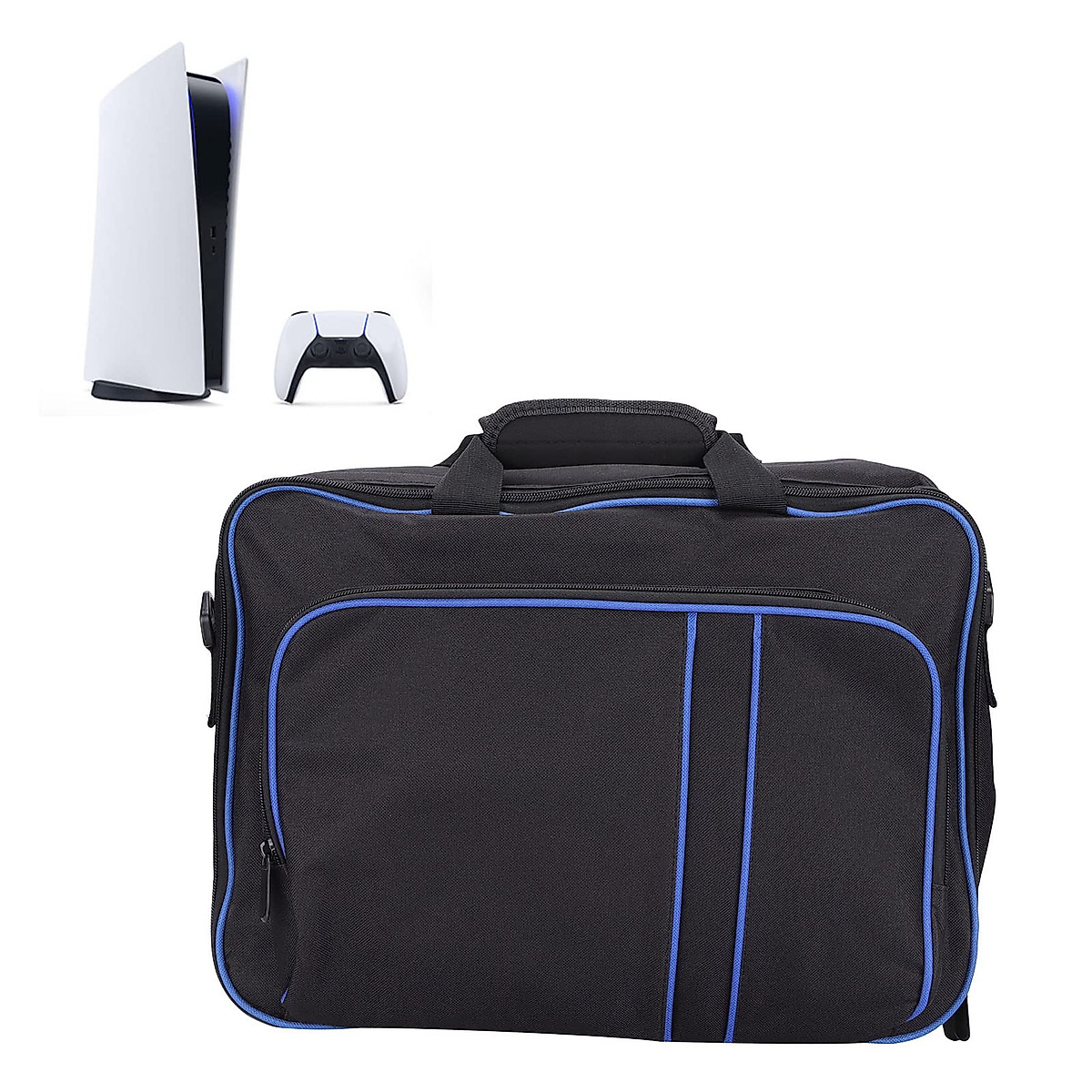 Hilitand for PS5 Carrying Case, Protective Hard Shell Console Case Travel Storage , Ergonomic Large Capacity for PS5 Game Consoles/Controllers/Headset/Game Card(Blue ) [video game]